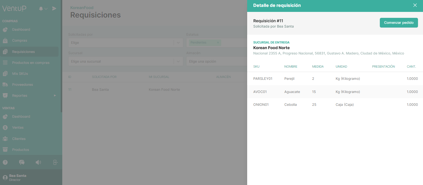 Convierte requisiciones en compras